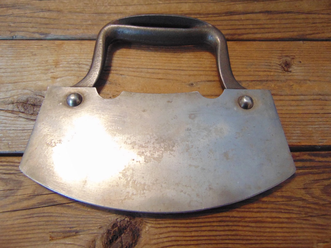 Vintage 1940's Stainless Steel Food Chopper With Cast Iron Gray Handle ...