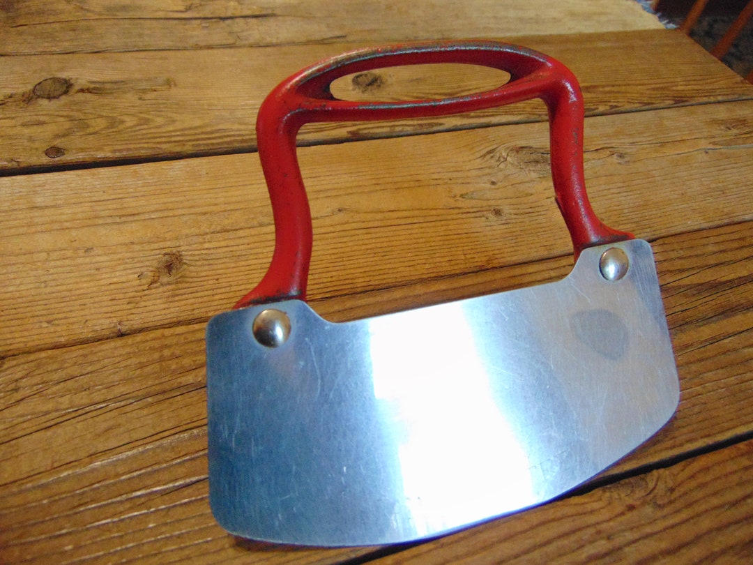 Vintage 1940's Stainless Steel Food Chopper With Red Chippy Painted ...