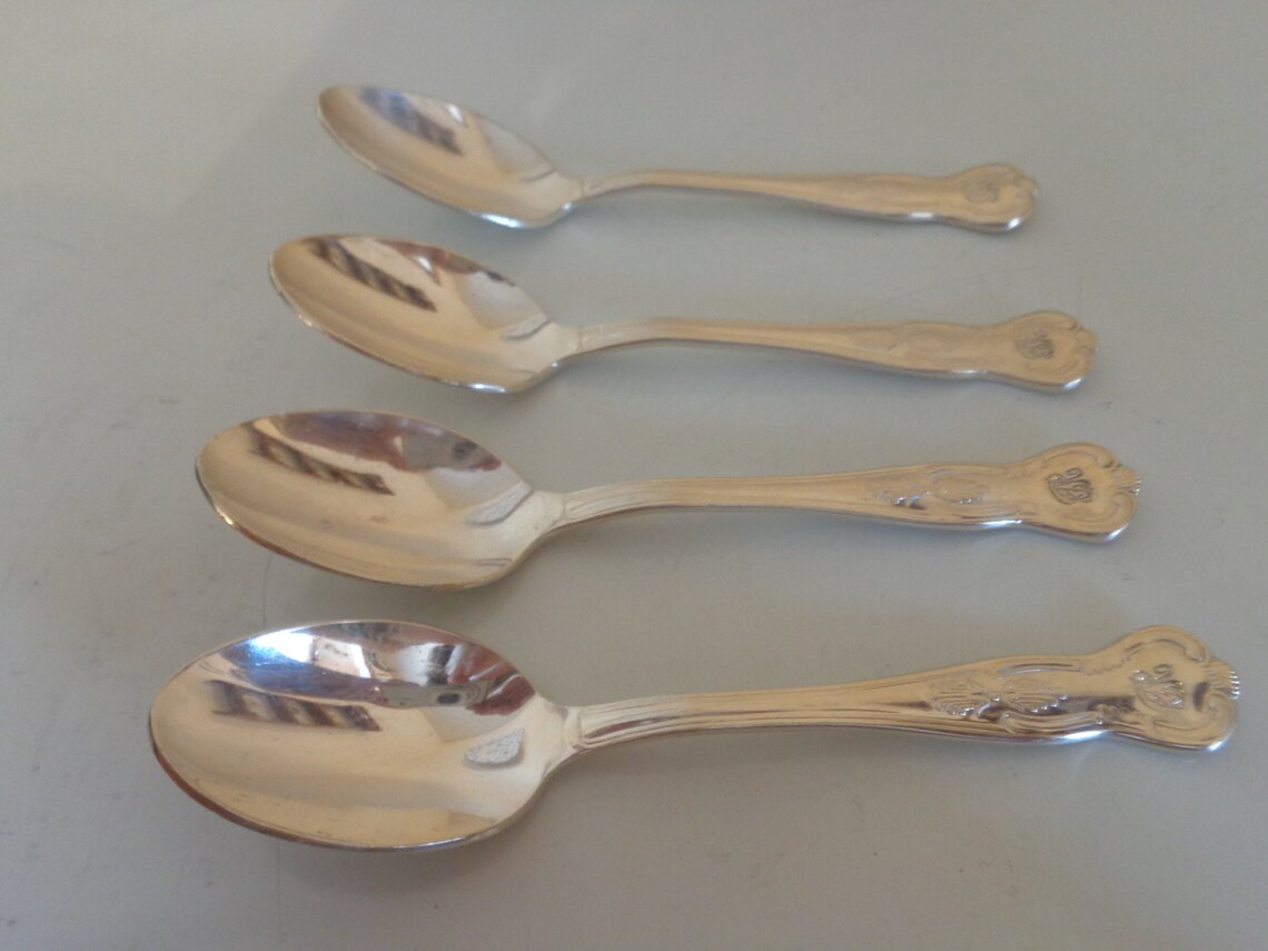 Antique Set of 4 Serving Teaspoons Silver-plated Mcglashan - Etsy