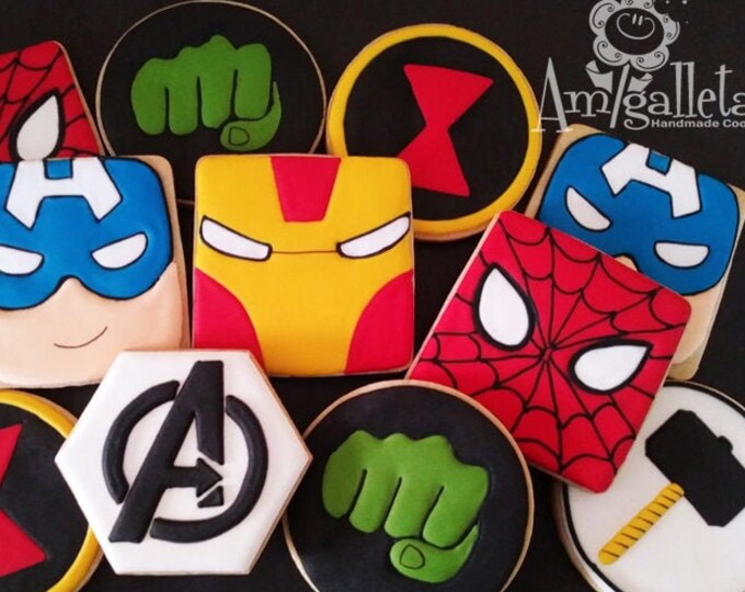 Avengers /superhero Cookies -1 Dozen - Etsy