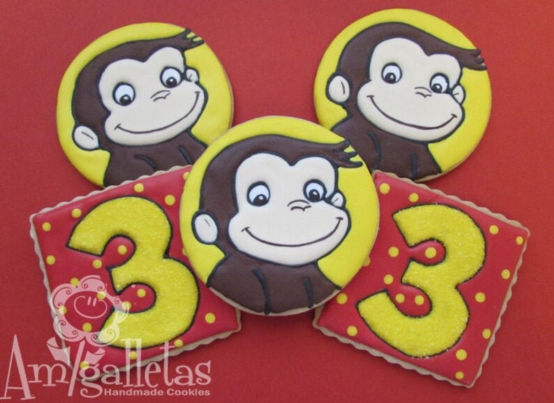 Curious George Cookies 1 Dozen - Etsy