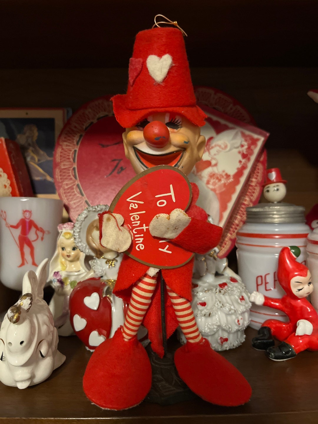 Vintage Valentines Pixie Clown - Etsy