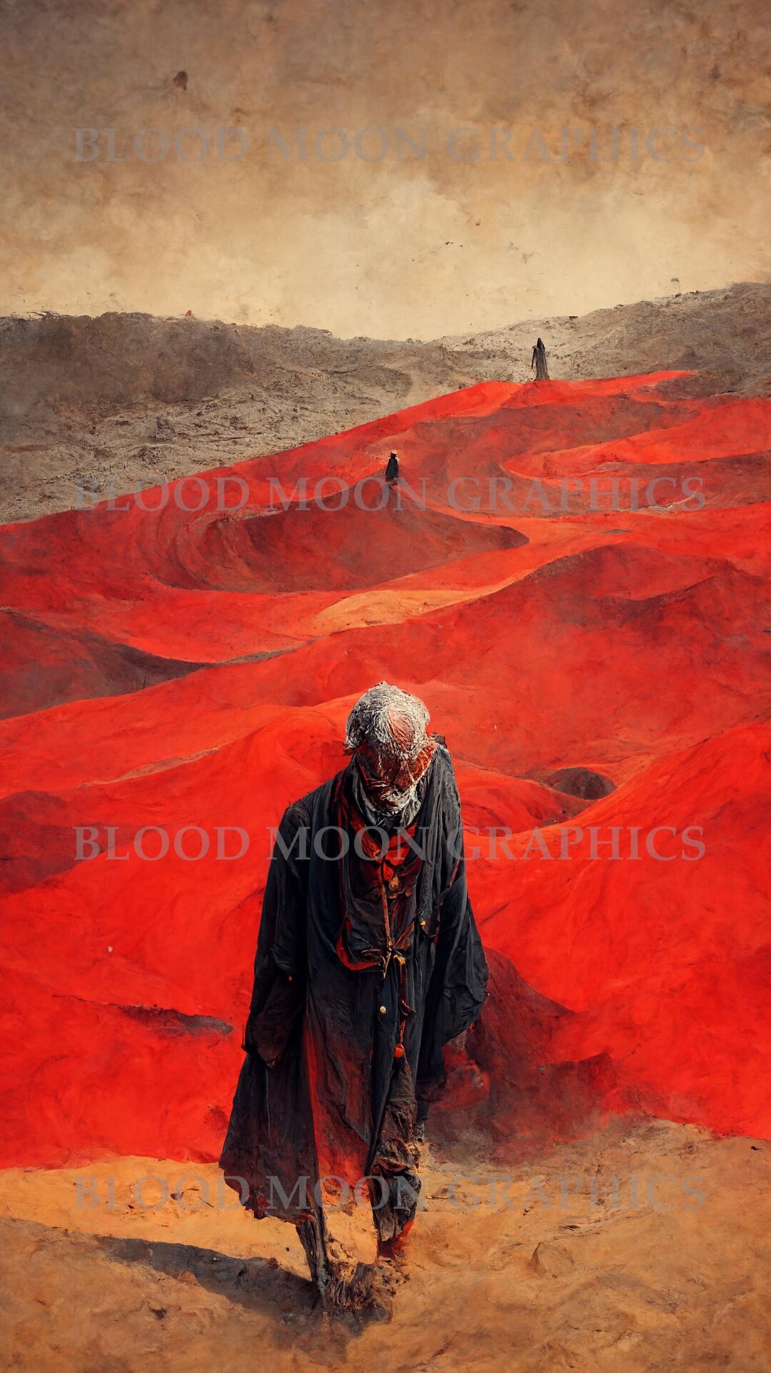 AI Art Vampire Desert Old Man Red Sand Apocalypse Artificial ...