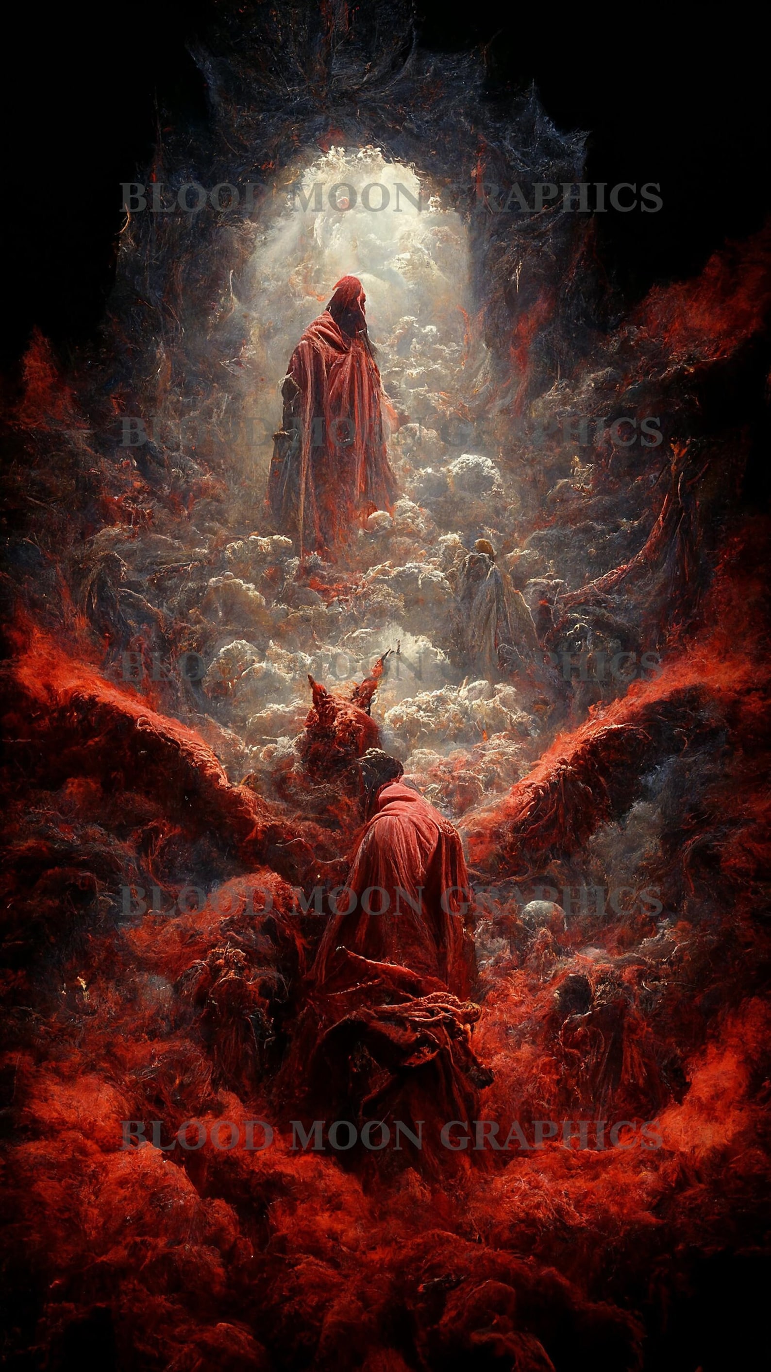 AI Art Devil in Heaven Biblical Good and Evil Satan God Artificial Intelligence Science Fiction ...