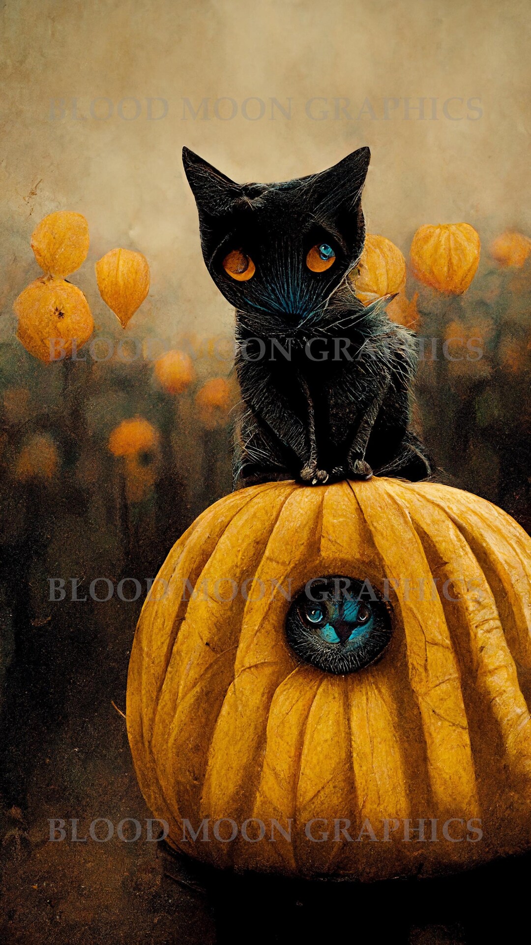 AI Art Halloween Cat Kitten Pumpkins Artificial Intelligence Science ...
