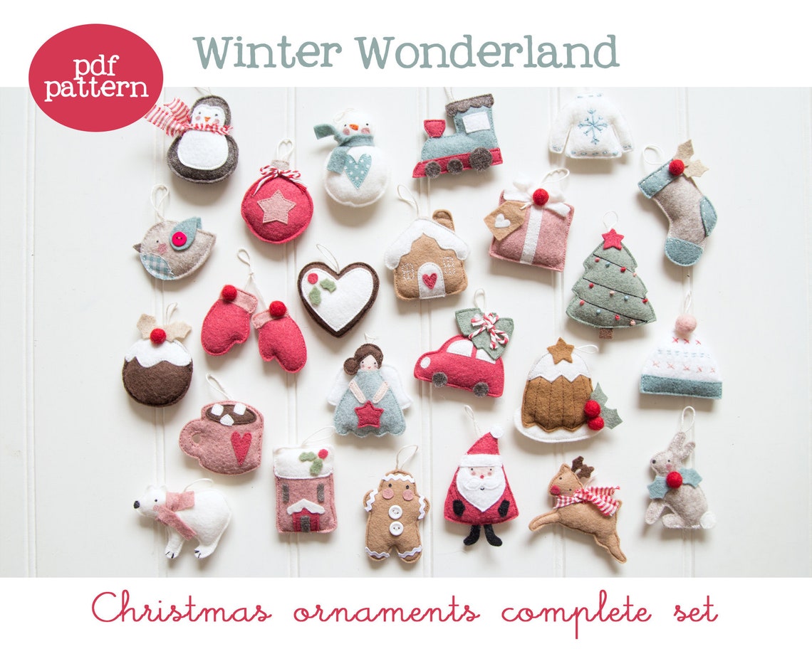 Pdf Digital Pattern - Winter Wonderland Christmas Ornaments Set ...