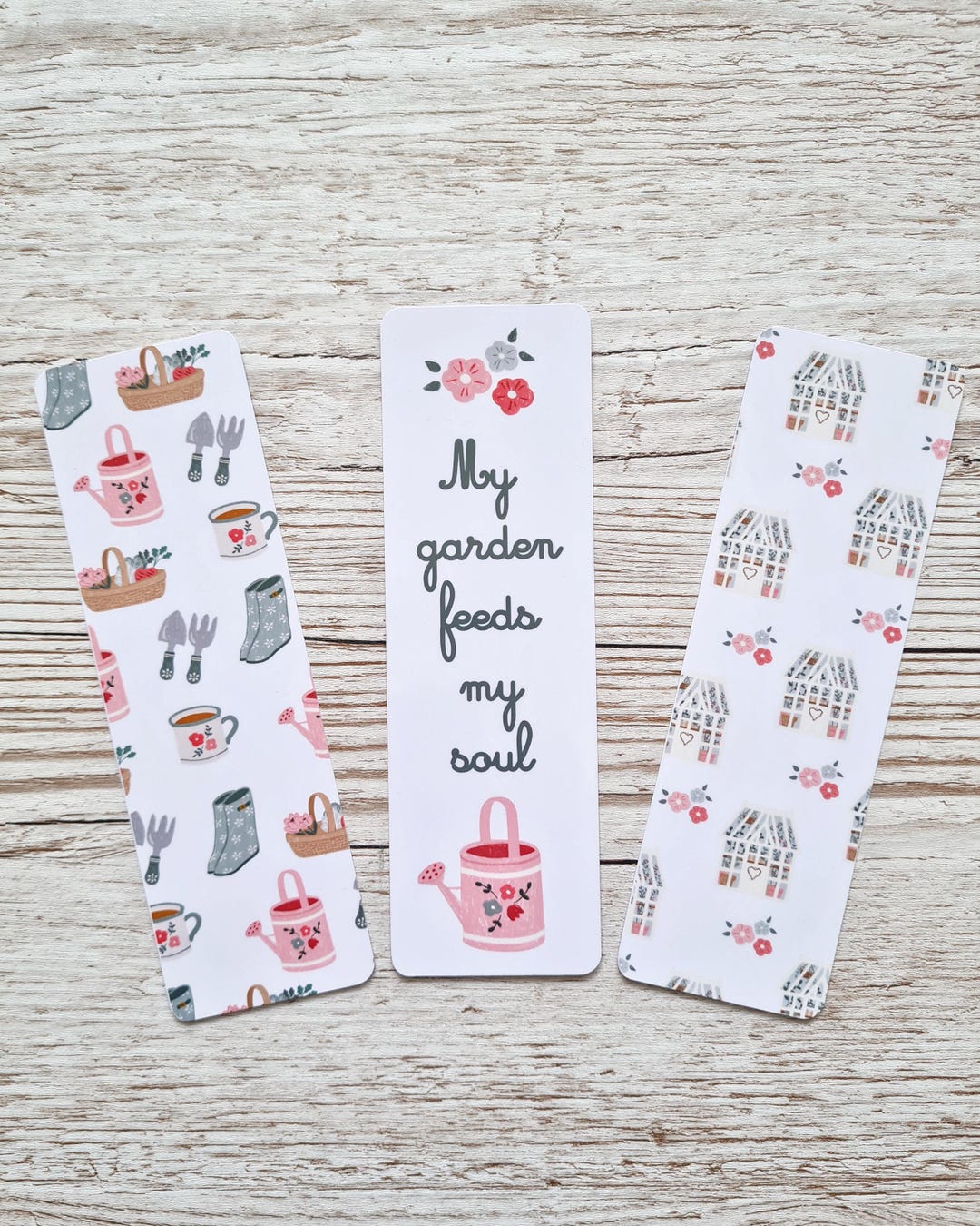 Gardening Plant Growing Lover Handmade Illustrated Bookmarks Set - Book ...