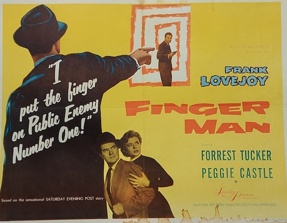 Original Vintage Movie Poster Finger Man 1955 Cinema Film | Etsy