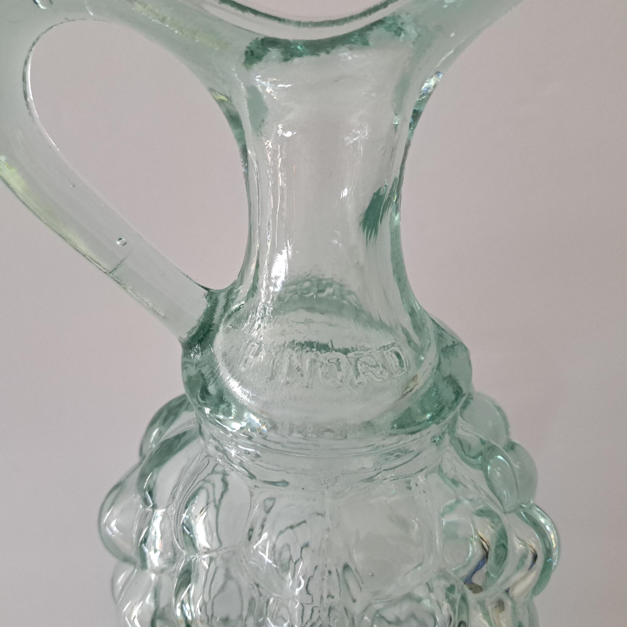 Pinord Hand-blown Glass Grape Cluster Light Green Decanter Wine Pitcher ...