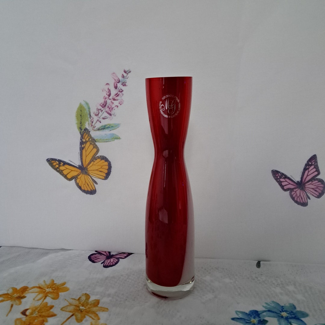 Margies Garden Studio Hand Blown Two Toned Art Glass Vase California - Etsy