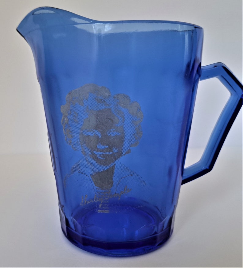Hazel Atlas Cobalt Blue Glass Shirley Temple Creamer Pitcher - Etsy