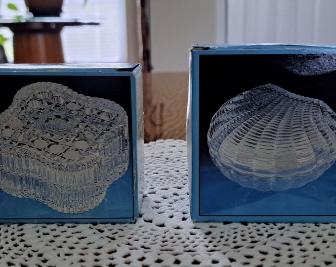 Set of Two Alco Crystal Trinket Boxes With Lids Made in Italy Like New ...