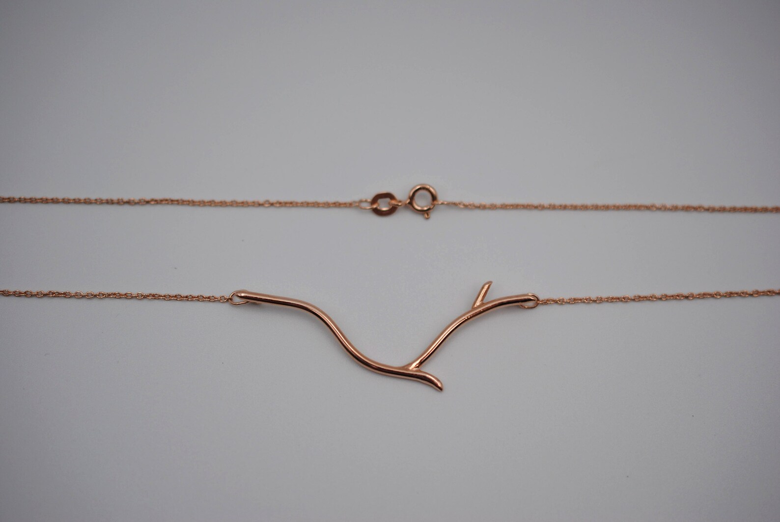 Twig Rose Gold Roots Necklace | Etsy