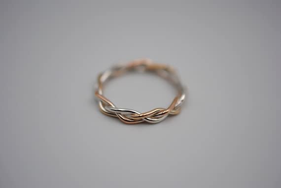 Three Tone Gold Fill Braid Ring - Etsy