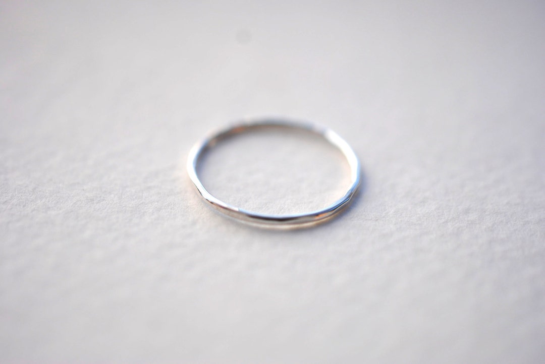 Thin Subtle Rustic Sterling Silver Rough Hammered Hand Fabricated ...