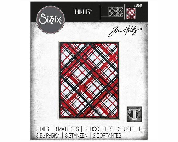 Layered Plaid Thinlits Dies 666068 - Sizzix - Tim Holtz - Etsy