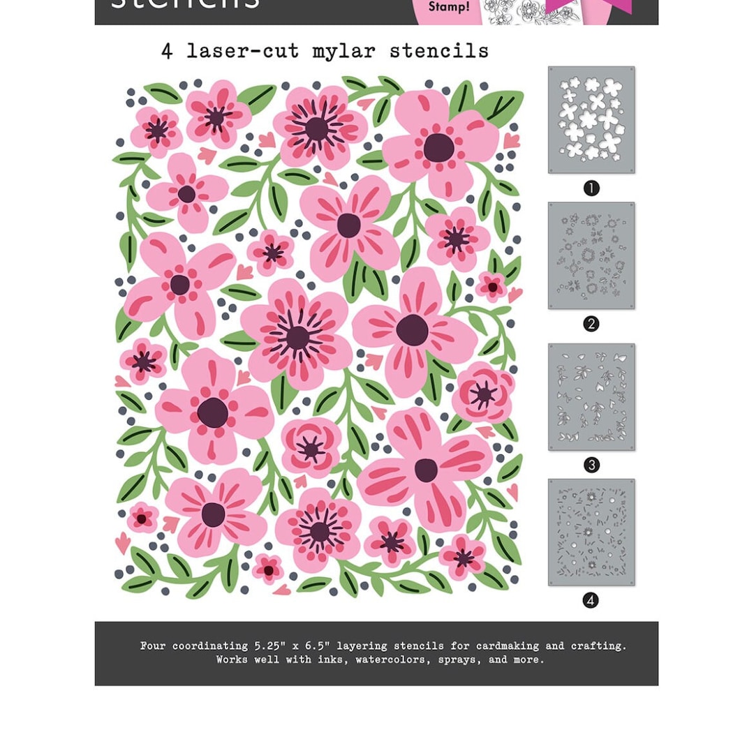 Hero Arts Color Layering Stencils SA232 Bold Flowers - Etsy
