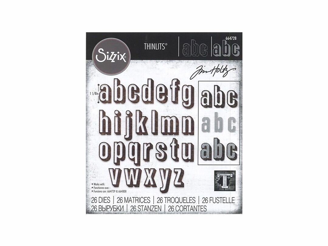 Alphanumeric Shadow Upper Thinlits Dies 664729 - Sizzix - Tim Holtz - Etsy