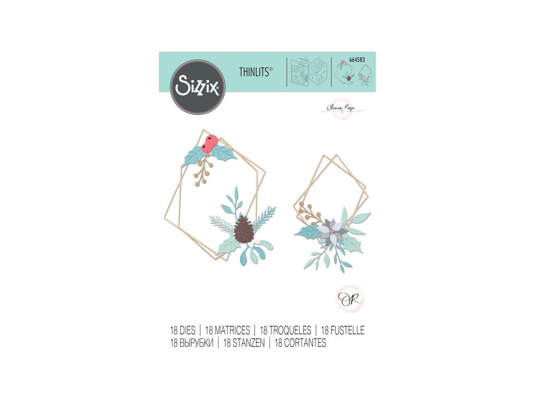 Geometric Winter Frame Thinlits Dies 664583 - Sizzix - Etsy