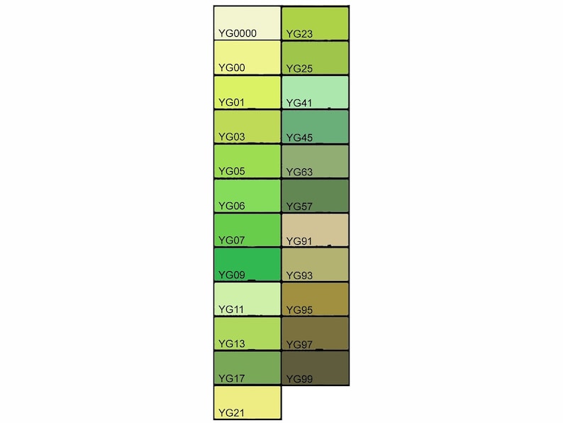 Copic Sketch Markers - Singles - (YG) Yellow-green Variants - Etsy