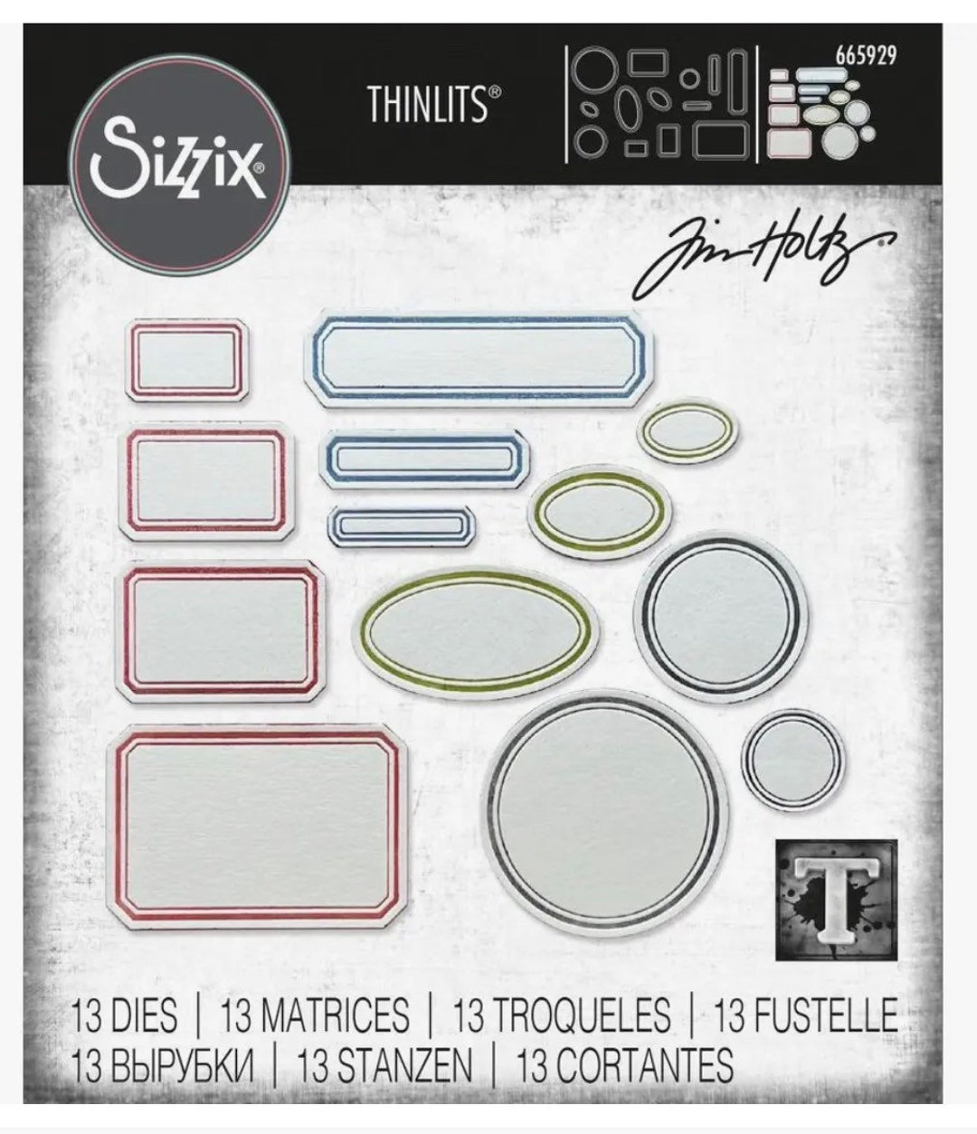 Sizzix Thinlits Tim Holtz Vintage Labels 665929 - Etsy