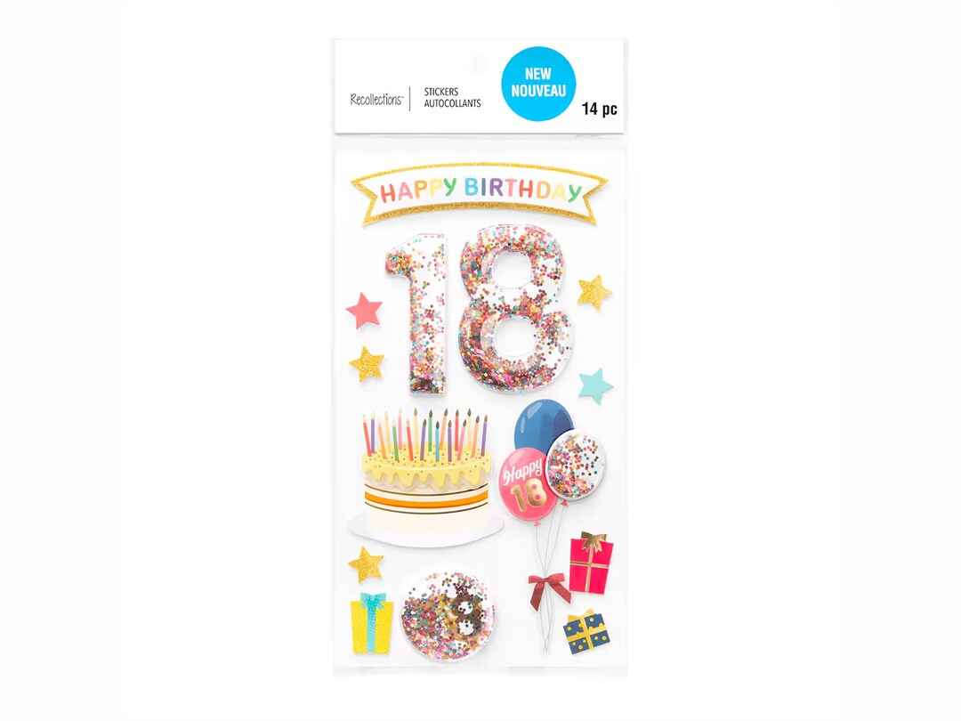 18th Birthday Shaker - Recollections Stickers 665769 - Etsy