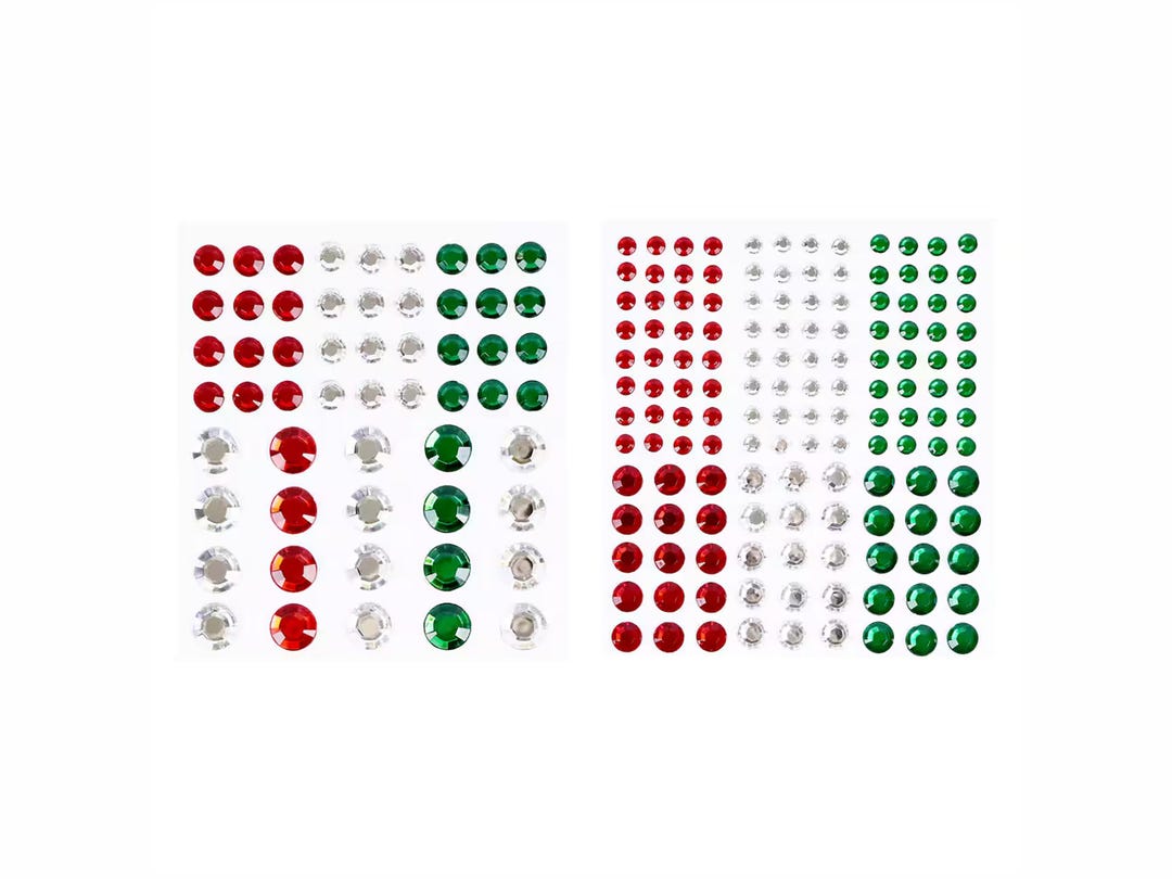 Red & Green Bling Gems Christmas Stickers - Recollections - Etsy