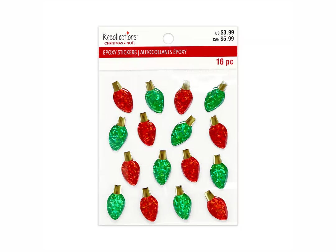 Glitter Christmas Lights Christmas Stickers - Recollections - Etsy