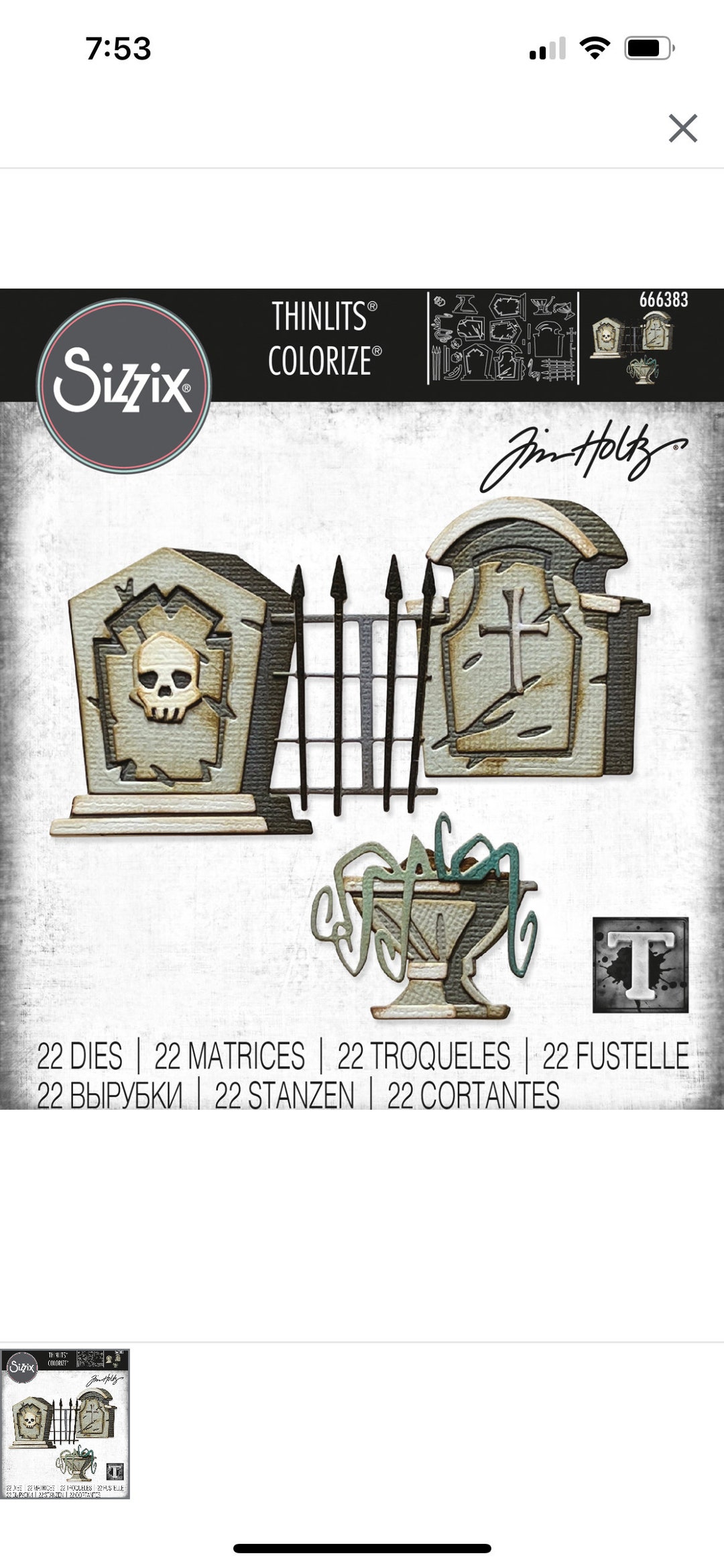 Graveyard Thinlits Colorize Dies 666383 - Sizzix - Tim Holtz - Etsy
