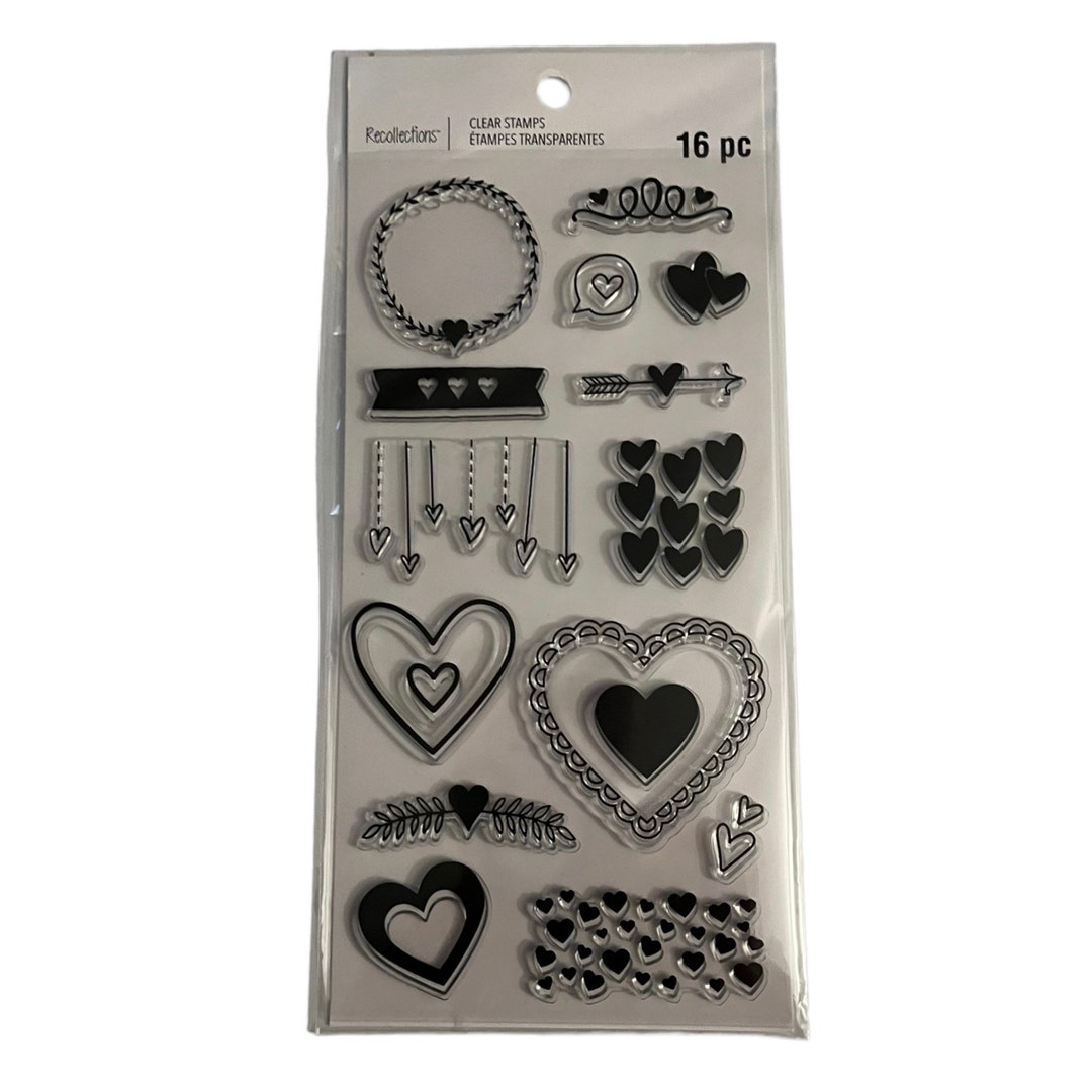 Recollections Clear Stamps - Mixed Hearts 624138 - Etsy