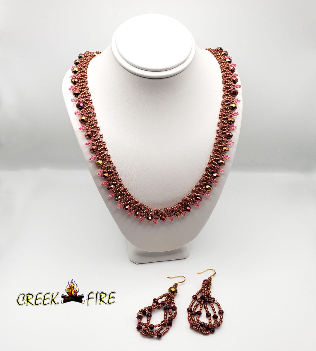 Authentic Native American Made Rose Gold Net Necklace With Beaded ...