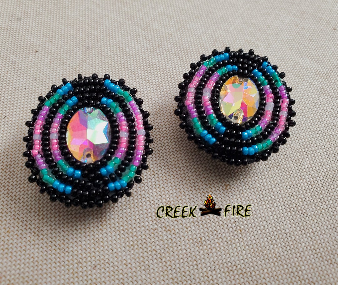 Native American Beaded Luminous Color Earrings - Etsy