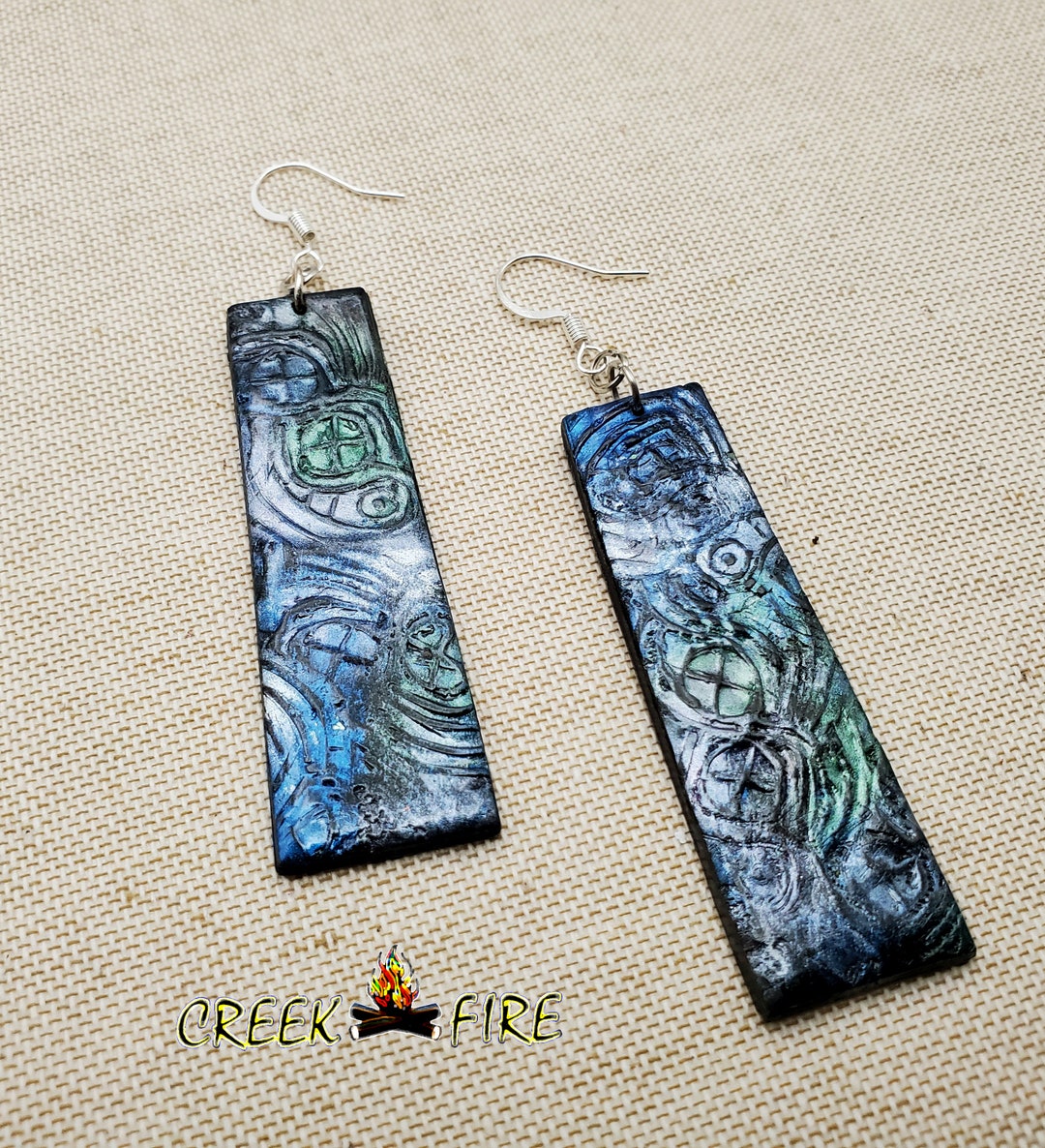 Native American Made Polymer Clay Swift Creek Design Earrings - Etsy
