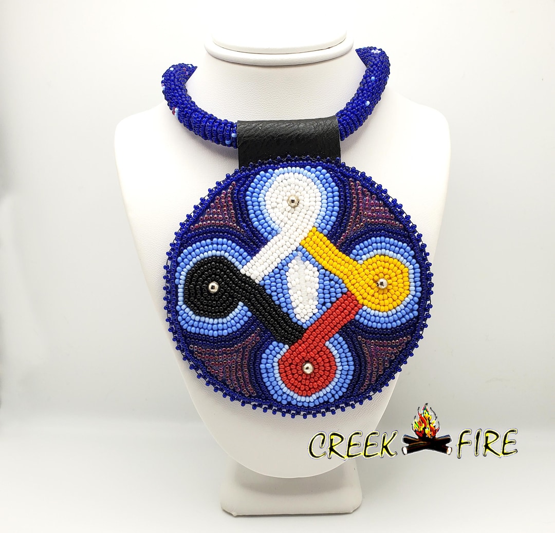 Authentic Native American Handmade Seed Beaded Rope Necklace Four ...