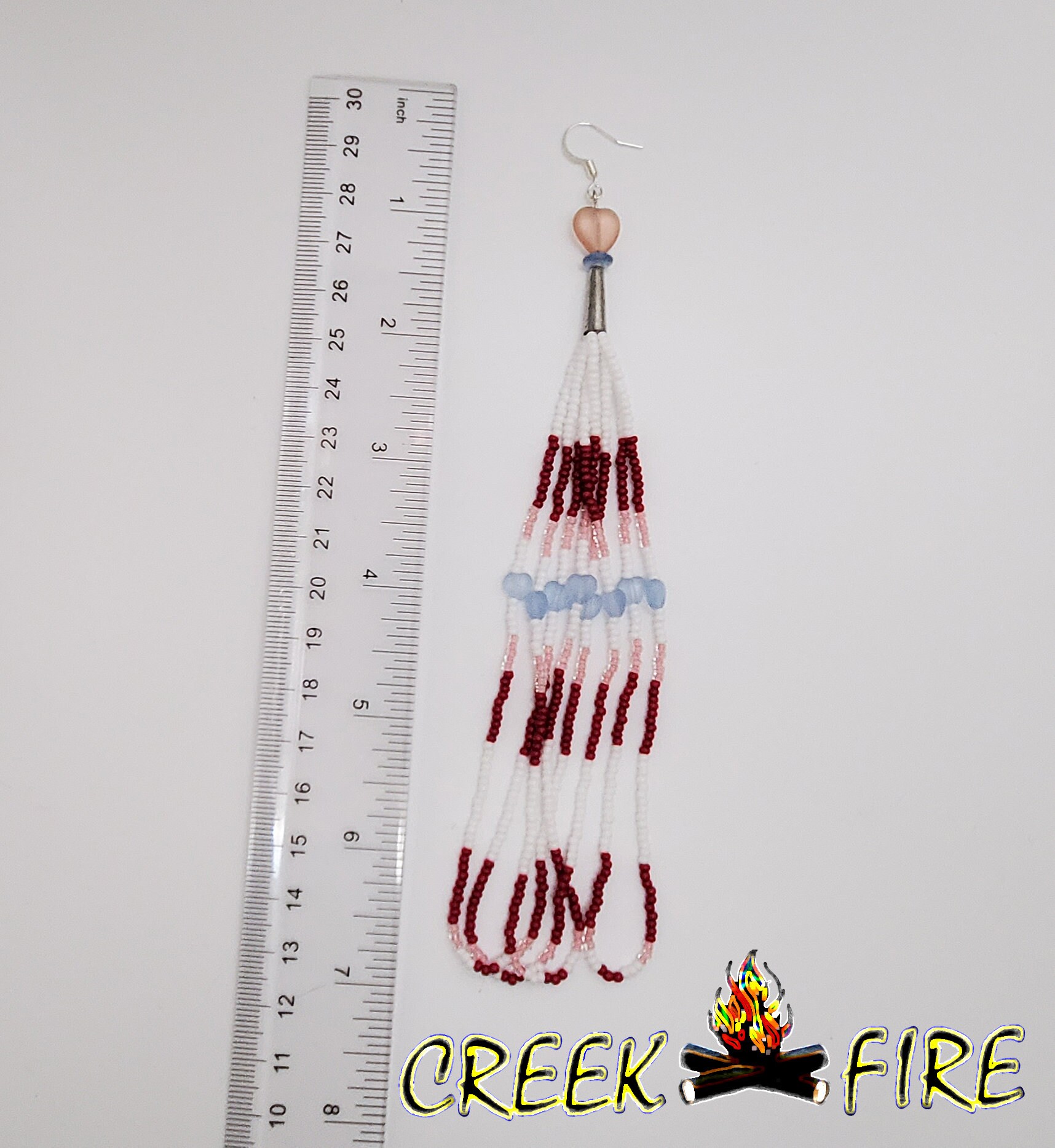 Native American Super Long Pink Heart Bead Earrings - Etsy