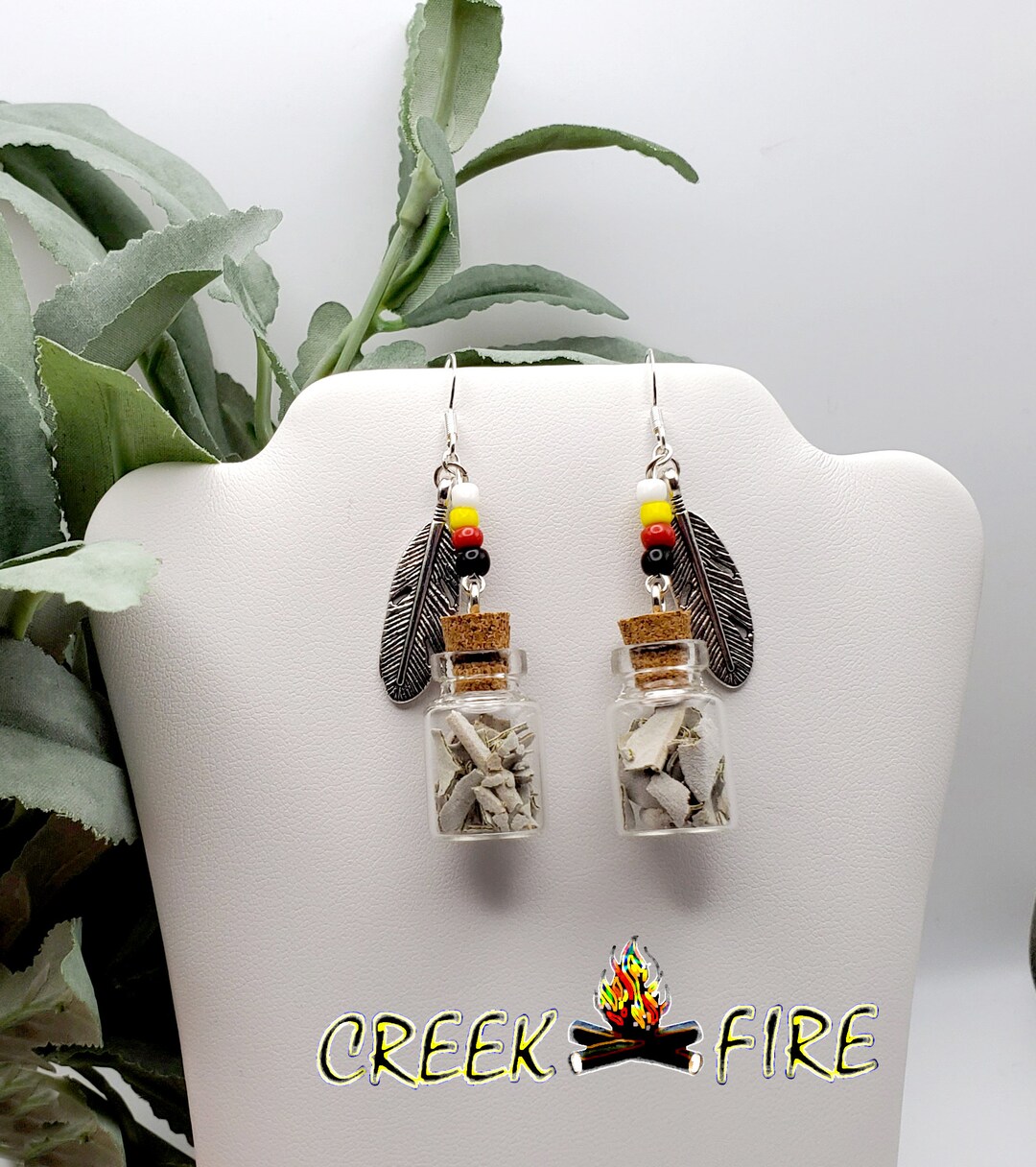 Native American Emergency Sage Smudge Kit and Feather Charm Earrings - Etsy