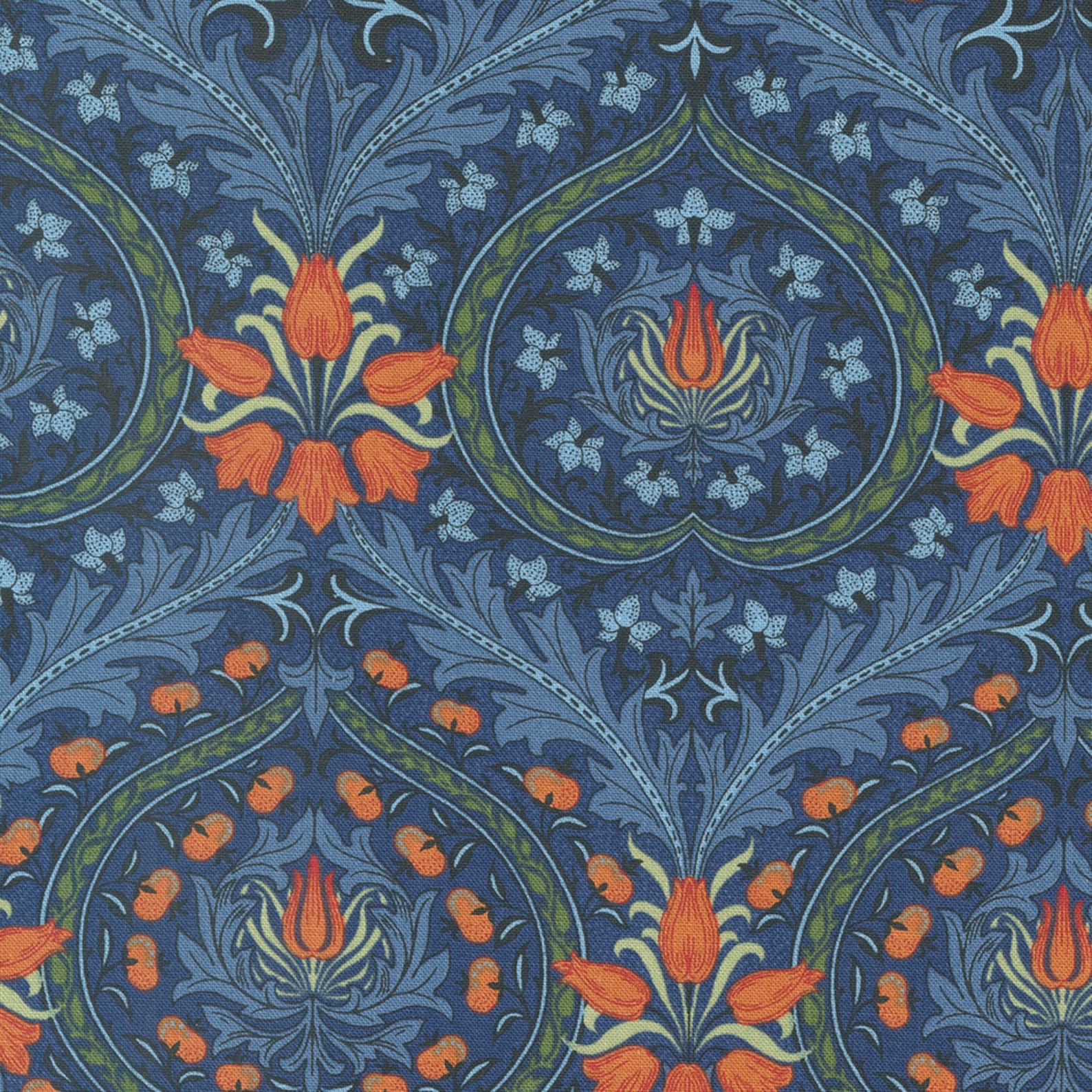 Moda Morris Meadow 8372 14 Woad Blue Barbara Brackman - Etsy