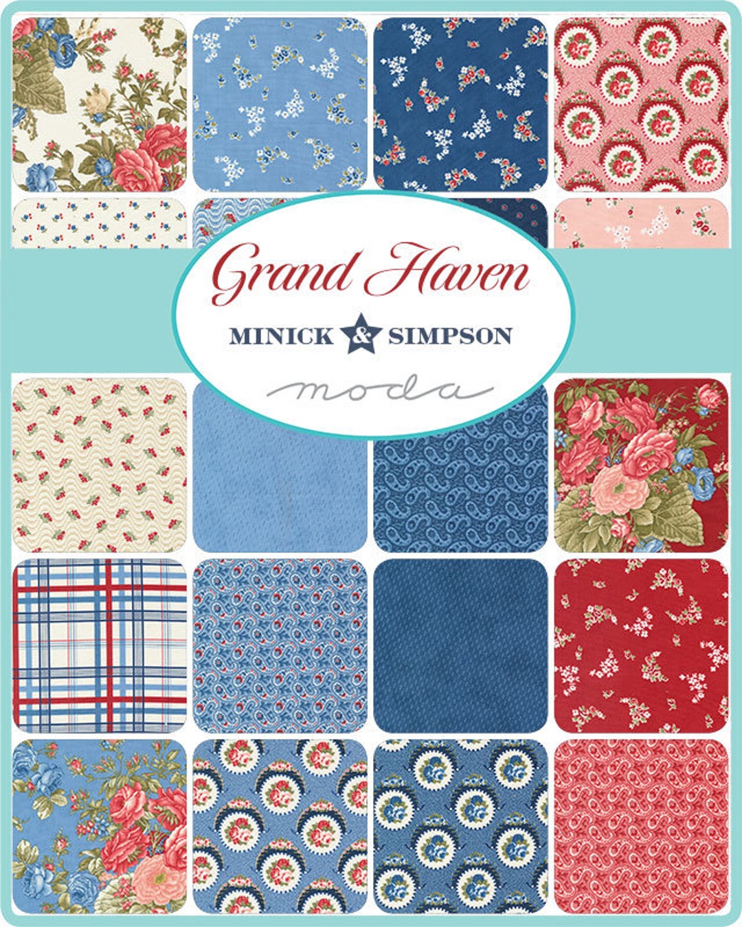 Grand Haven Fat Quarter Bundle (34 Pcs) by Minick and Simpson for Moda ...
