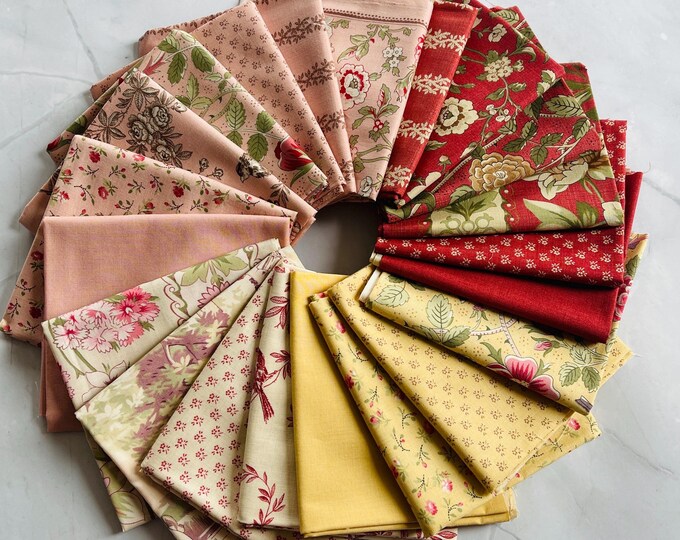 RARE Out of Print Pom Pom De Paris French General 21 Fat Quarter Bundle ...