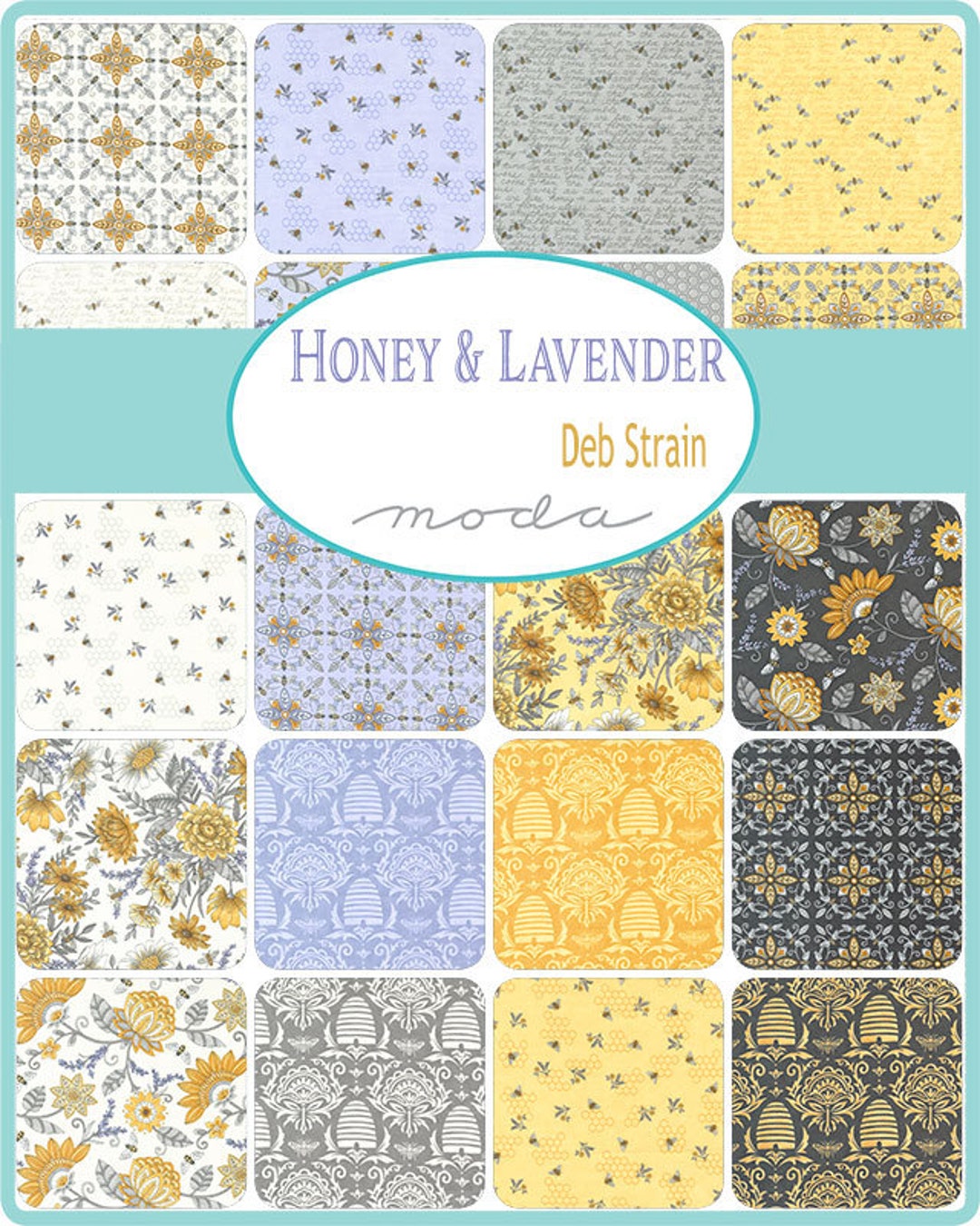 Deb Strain Honey & Lavender Fabric Fat Quarter Bundle, 31 Pc, Moda ...