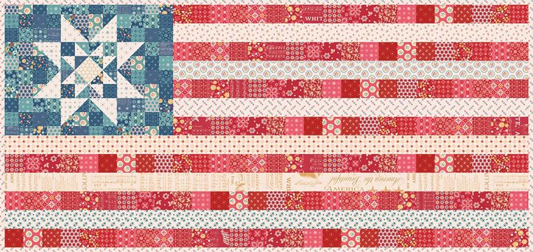 Lori Holt - Oh Beautiful Flag Runner and Amber Waves Mini Kit - Etsy
