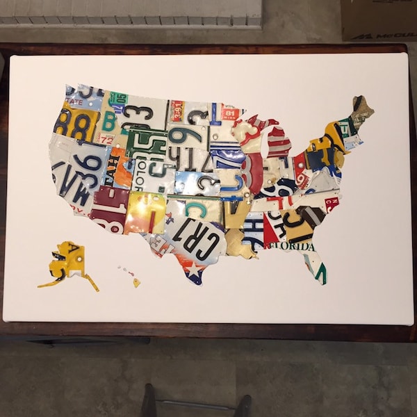License Plate Map - Etsy