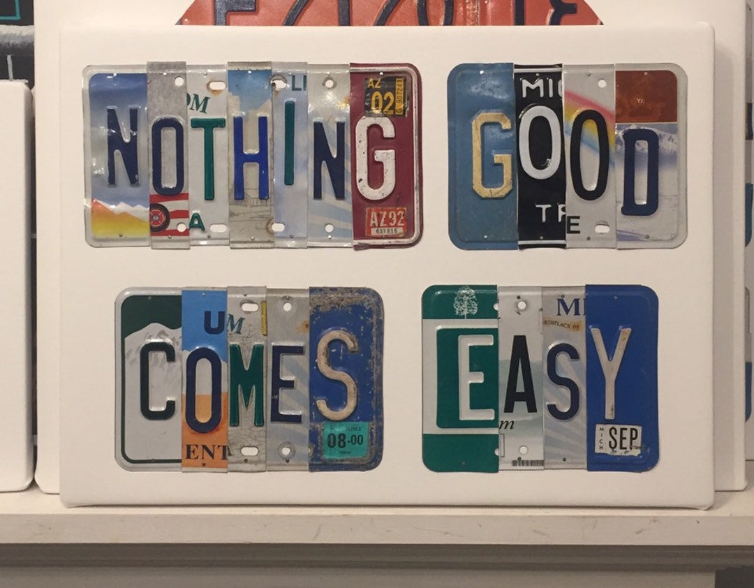 Motivational License Plate Sign 22”x16” Recycled Handmade Matt Black - Etsy