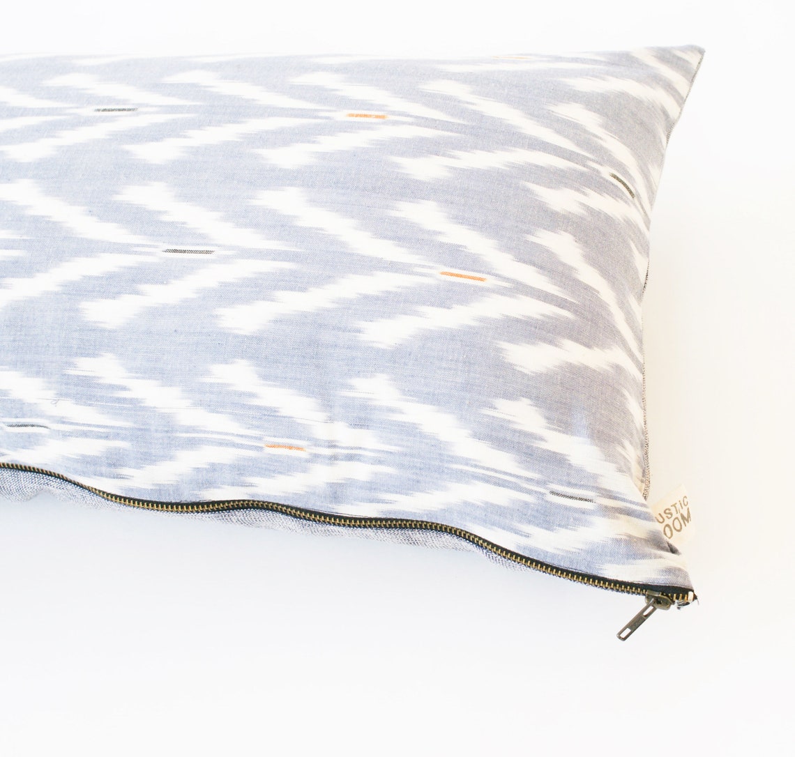 Periwinkle Blue Grey Ikat Tulip Lumbar Pillow Cover 12 X 24 - Etsy