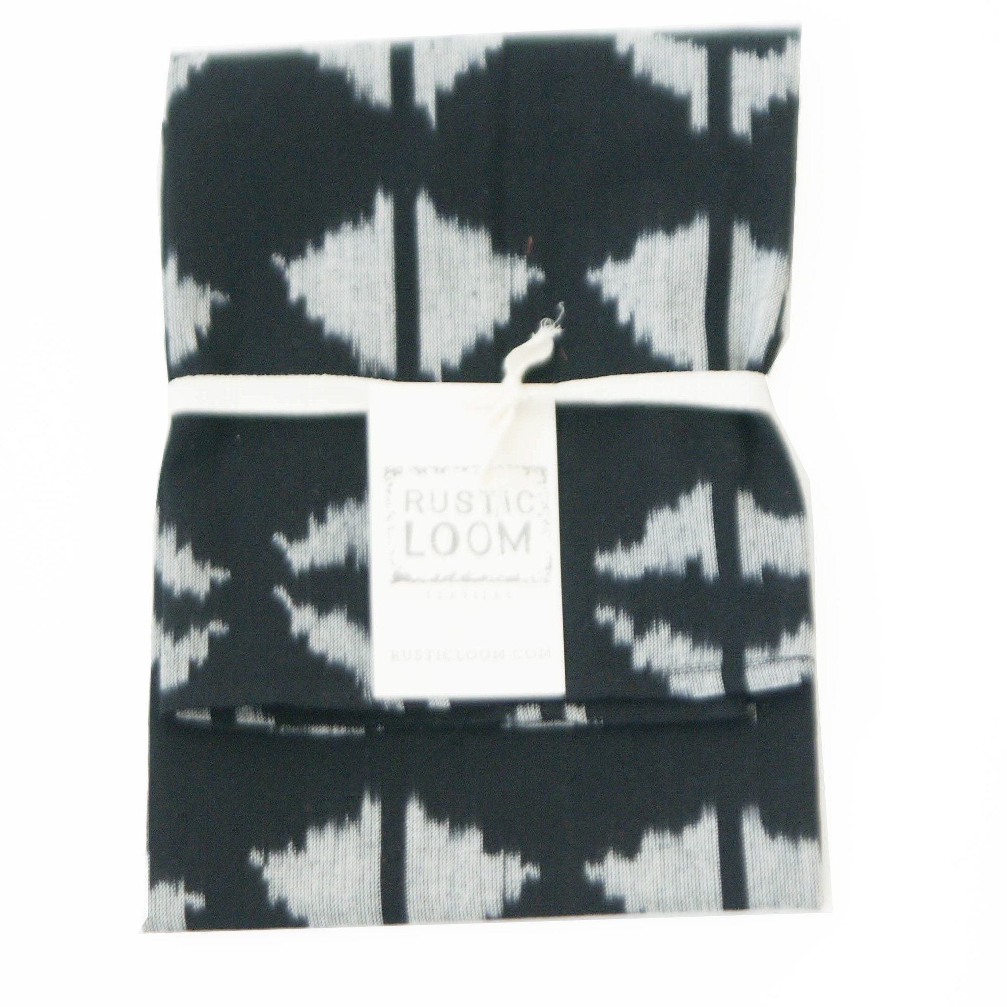 Handwoven Cotton Ikat Black Triangle Tea Towel - Etsy