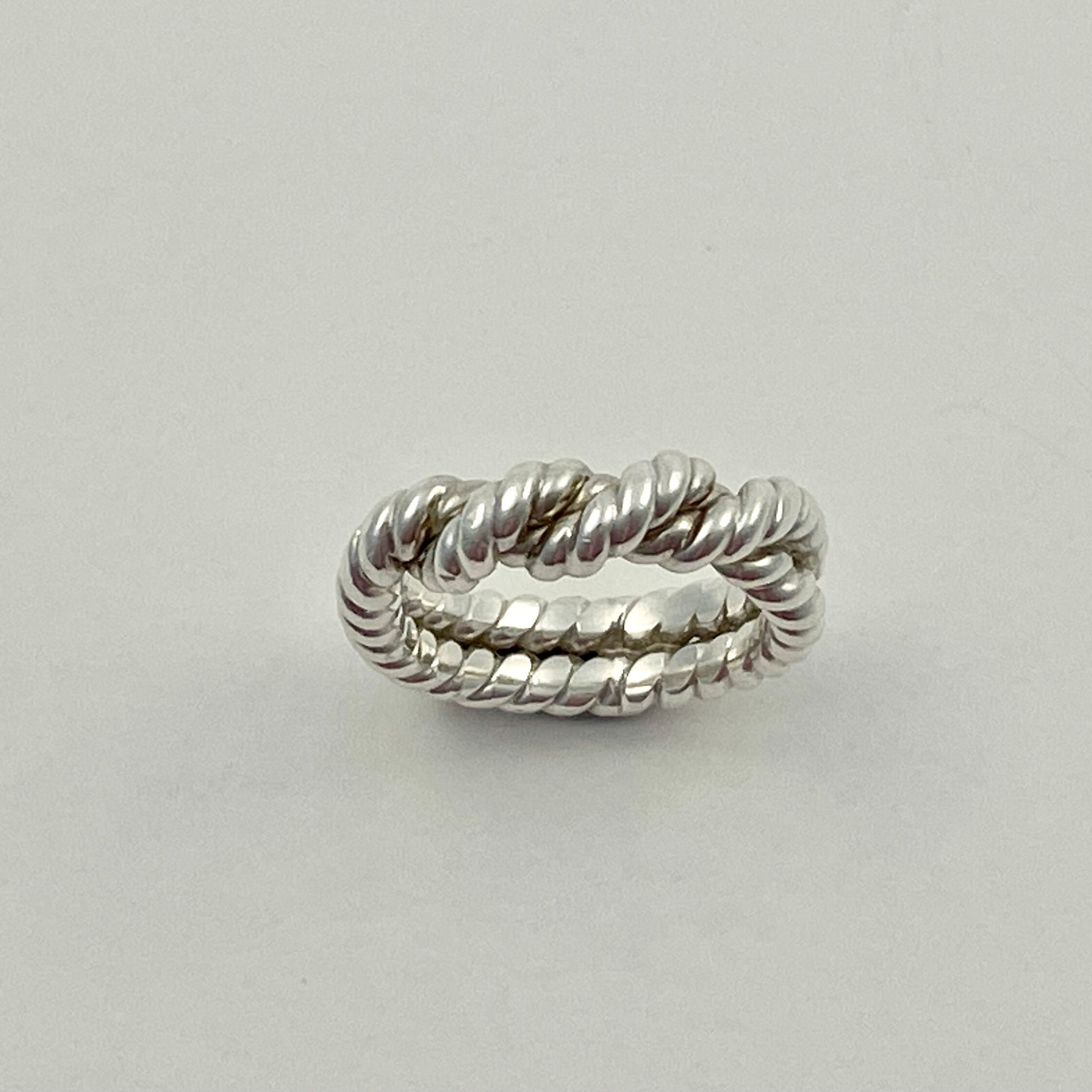 Customized .925 Sterling Cable Ring, Sterling Silver Rope Ring ...