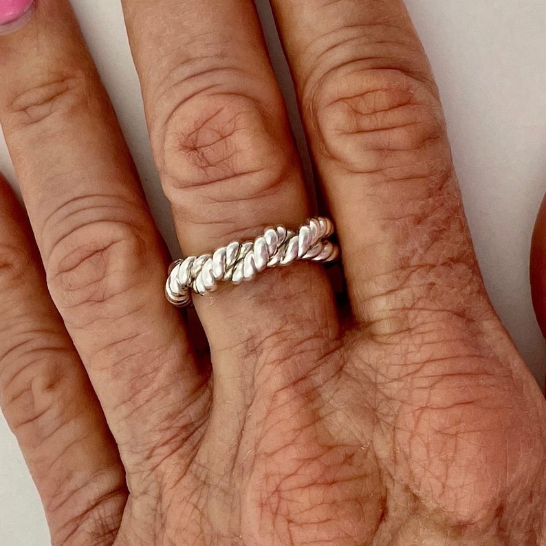 Customized .925 Sterling Cable Ring, Sterling Silver Rope Ring ...
