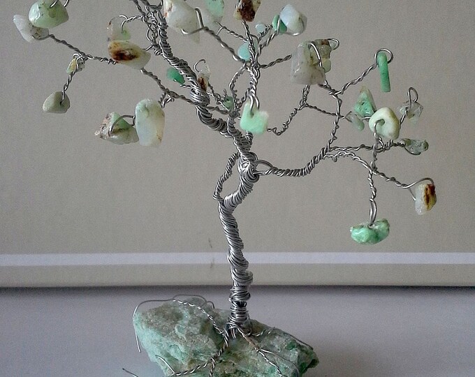 Wire GEM TREE // Natural Chrysoprase Crystal Gemstones on - Etsy