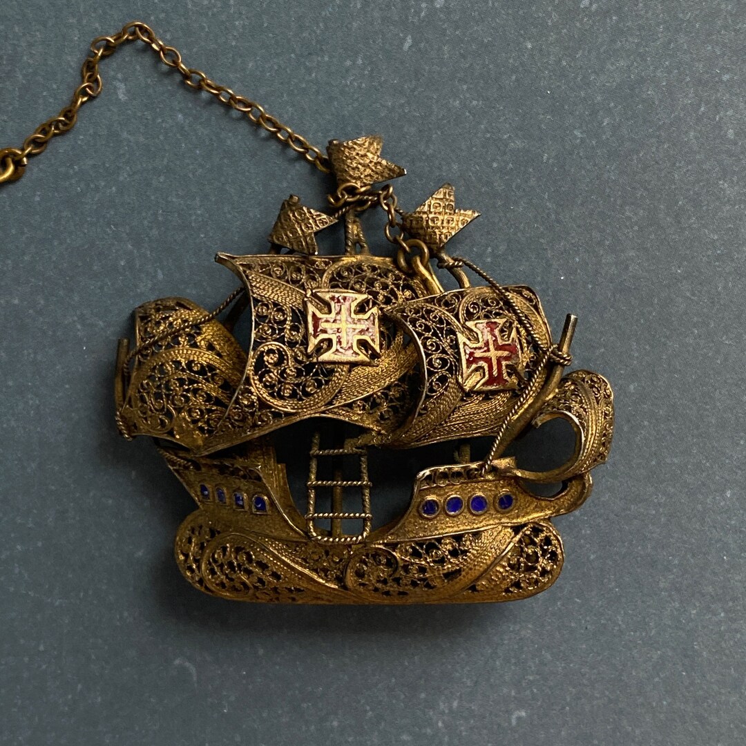 Rare TOPAZIO PORTUGAL Gilt Silver Filigree & Enamel 17th Century ...