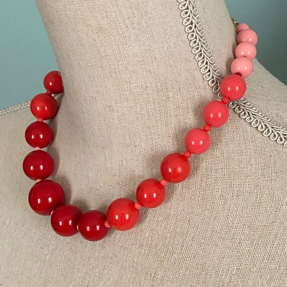 Charming 1980s MONET Cherry Red & Shades of Pink Luci… - Gem